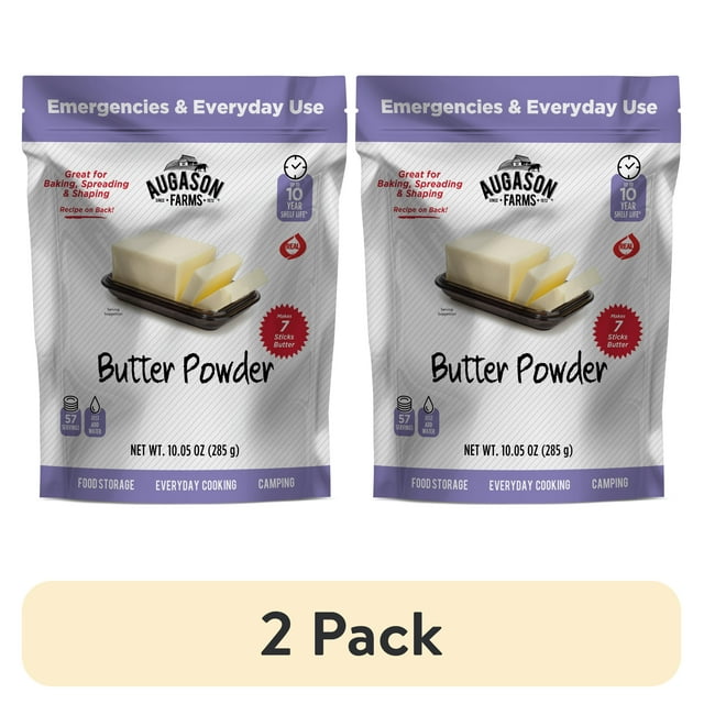 (2 pack) Augason Farms Dehydrated Butter Powder Resealable Pouch ...