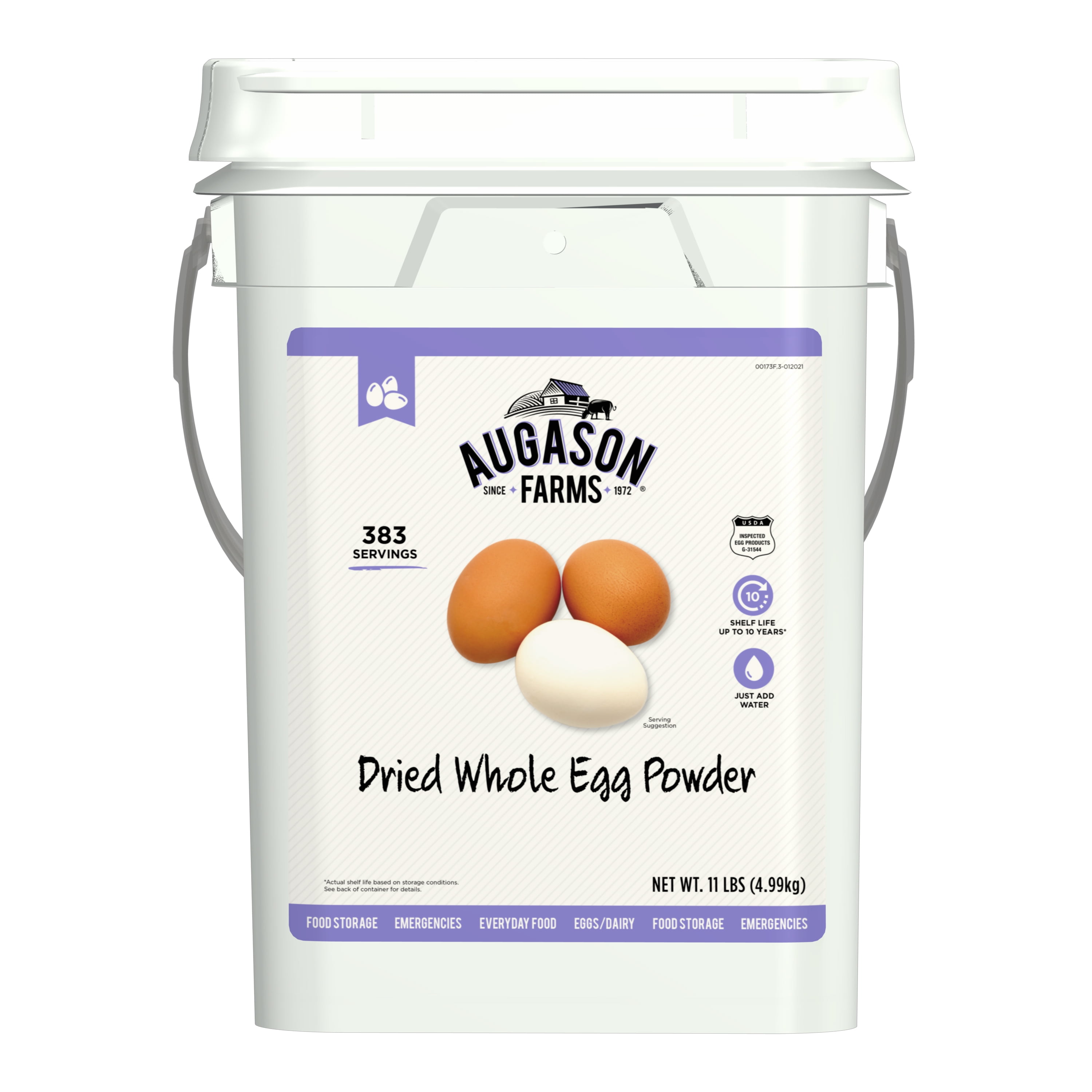Augason Farms Whole Egg Powder, Bulk Food Storage, Large 11 Pound Mix ...