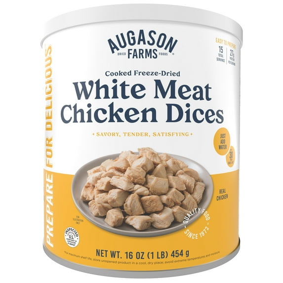 Free Shipping! Augason Farms Freeze-Dried Chicken Breast Chunks 1 Lb ...