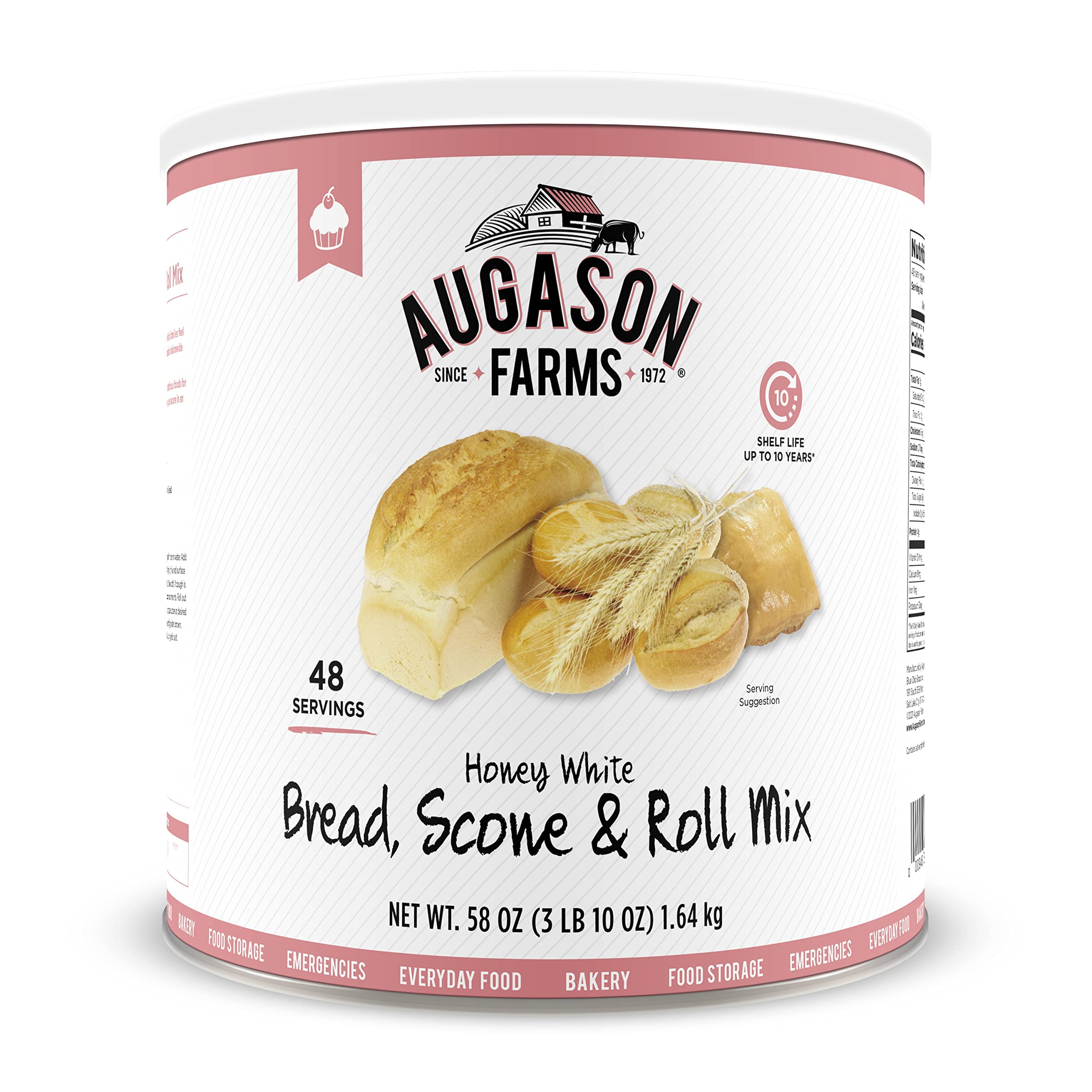 Augason Farms Honey White Bread Scone & Roll Mix Emergency Food Storage ...