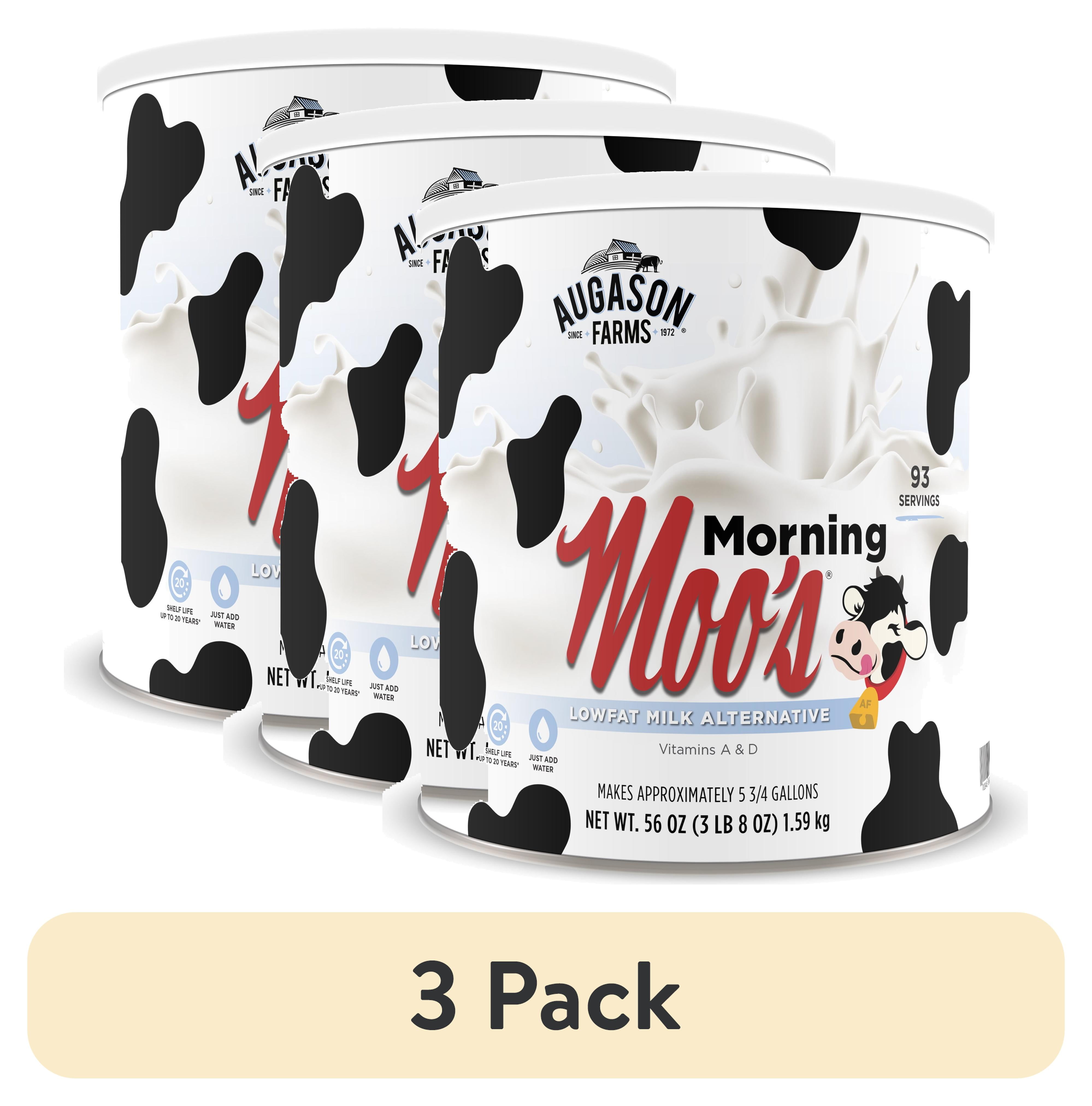 (3 pack) Augason Farms Morning Moo's Low Fat Milk Alternative 3 lbs 8 ...