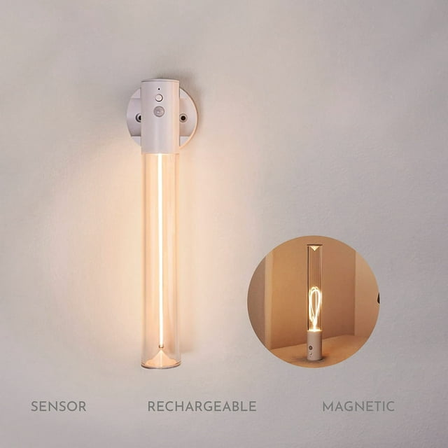 Auge Light, Gray Wall Mounted Motion Sensor Night Light, Portable USB ...