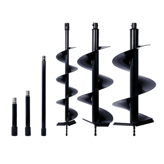 Auger Drill Bit Set - 6", 10", 12" Planting Auger with Extension Rods ...