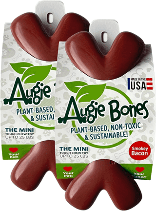 Augie Bones -2 pack MINI - Smokey Bacon -Non-Toxic -Tough Chew Toys for ...