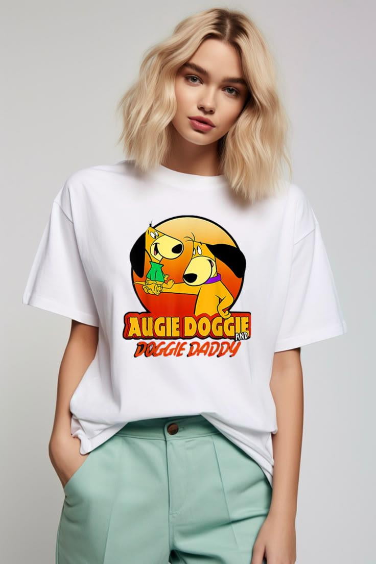 Augie Doggie Cartoon Fan Art Comfort Color T-Shirt for Classic Animation Loving Dads, for men ...