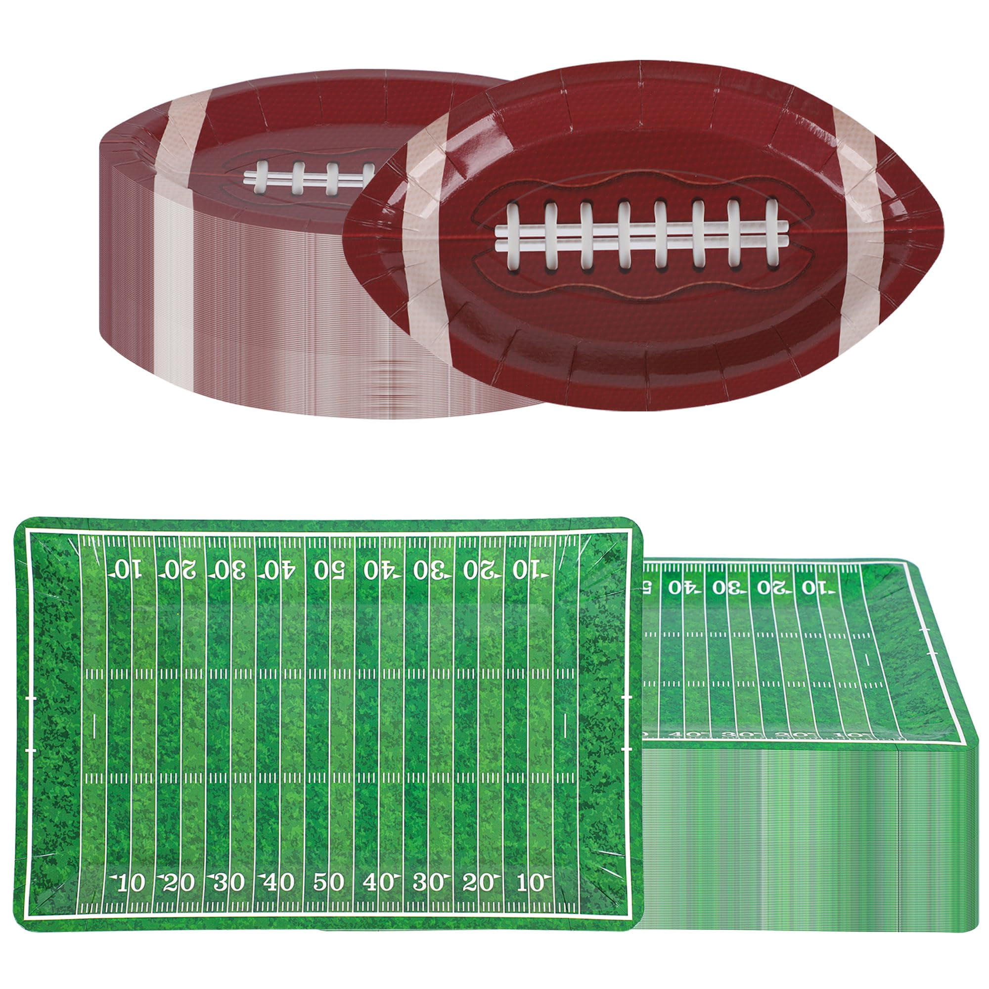 Augisteen 48 PCS Football Party Plates ZLK1 Football Superbowl Paper ...
