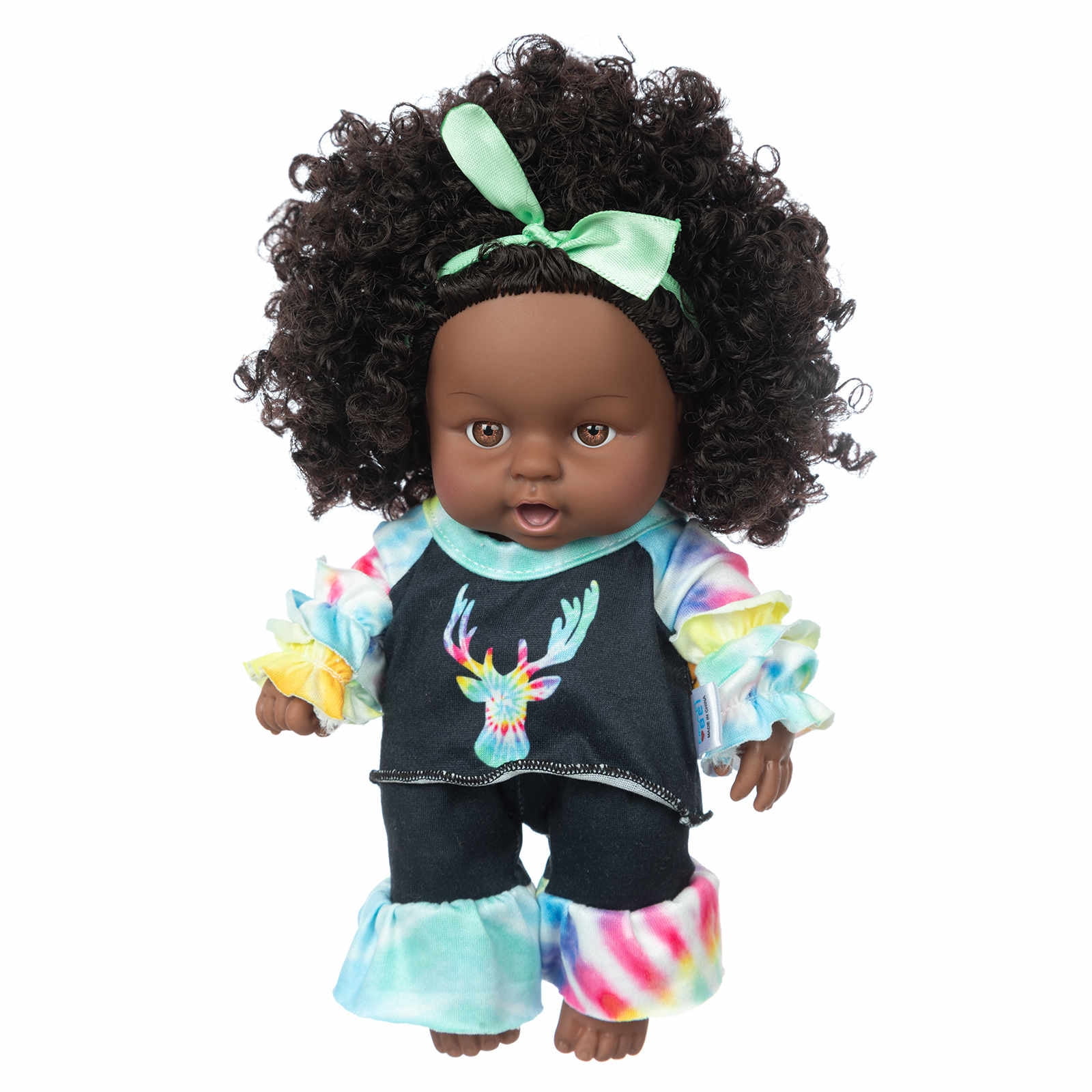 Augper Black Doll Black Girls Doll Girl With Cute Curly Newborn Doll ...