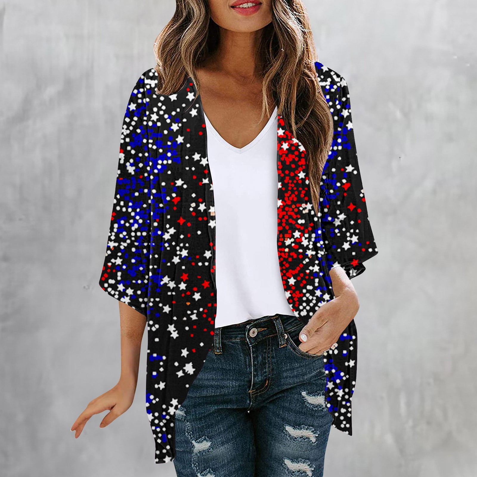 Augper Cardigans for Women 2024 Retro Print Lightweight Cardigans ...