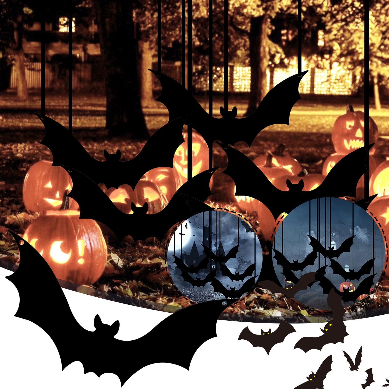 Augper Clearance Halloween 3D Bats Decoration,Realistic PVC Scary Bats ...