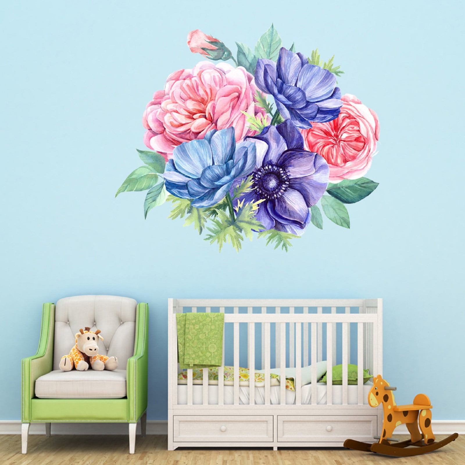 Augper Clearance Home Decor Peony Rose Flowers Wall Stickers,Peel ...
