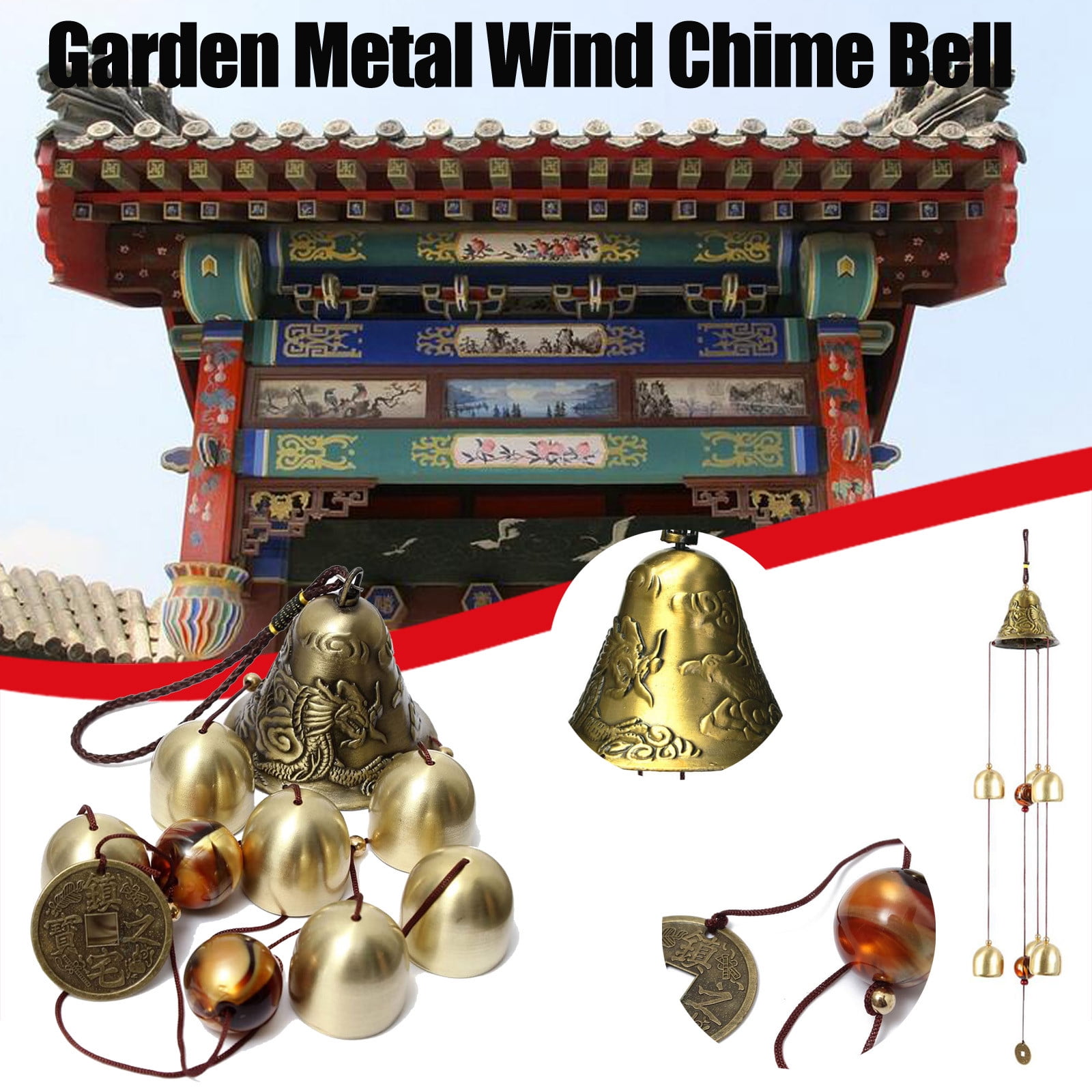 Augper Clearance Large Wind Bell Wind Chimes Outdoor Indoor Windbell ...
