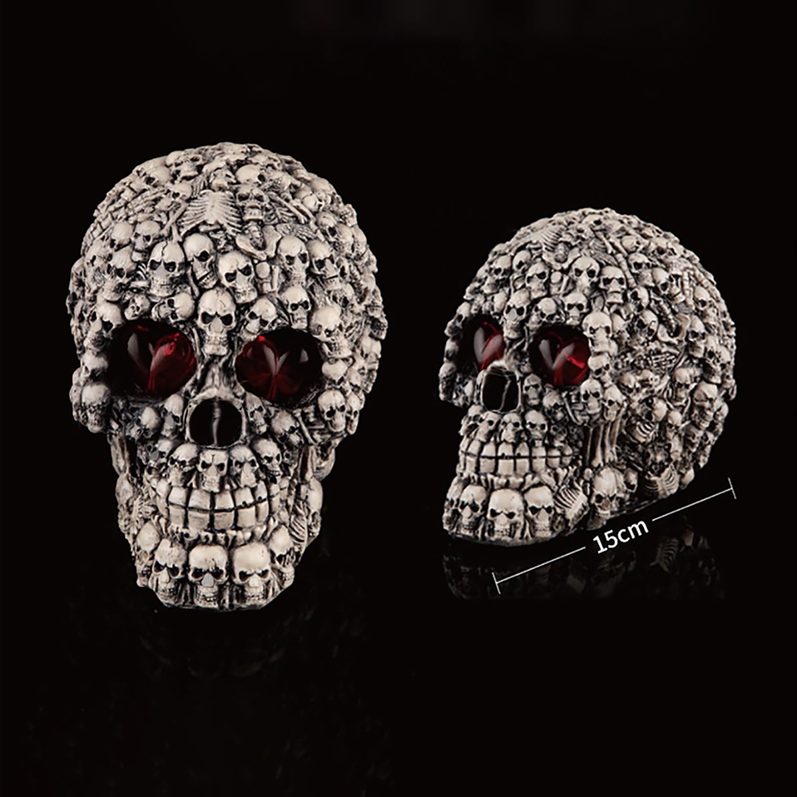 Augper Holiday Life Size Human Skull Sculpture with LED Light Up ...