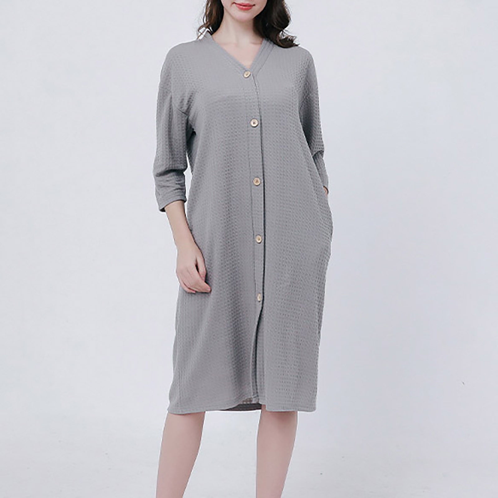 Augper Robes For Women Knit Bathrobe Soft Lightweight Knee Length ...
