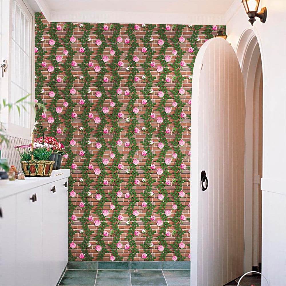 Augper Wall Paper Brick Stone Rustic Effect Self-adhesive Wall Sticker ...