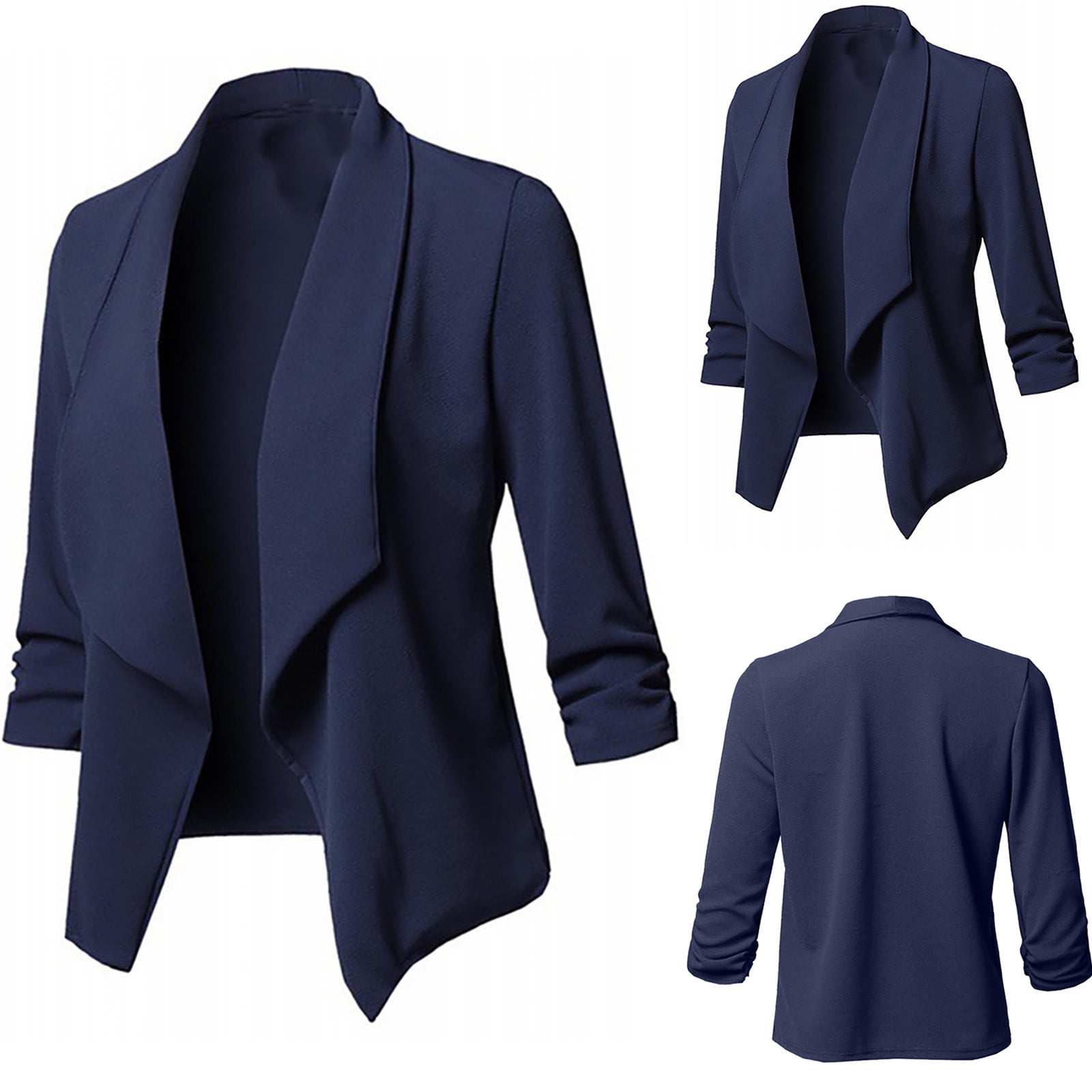Augper Women's Business Casual Blazer Jackets Dressy Puff Sleeve Single ...