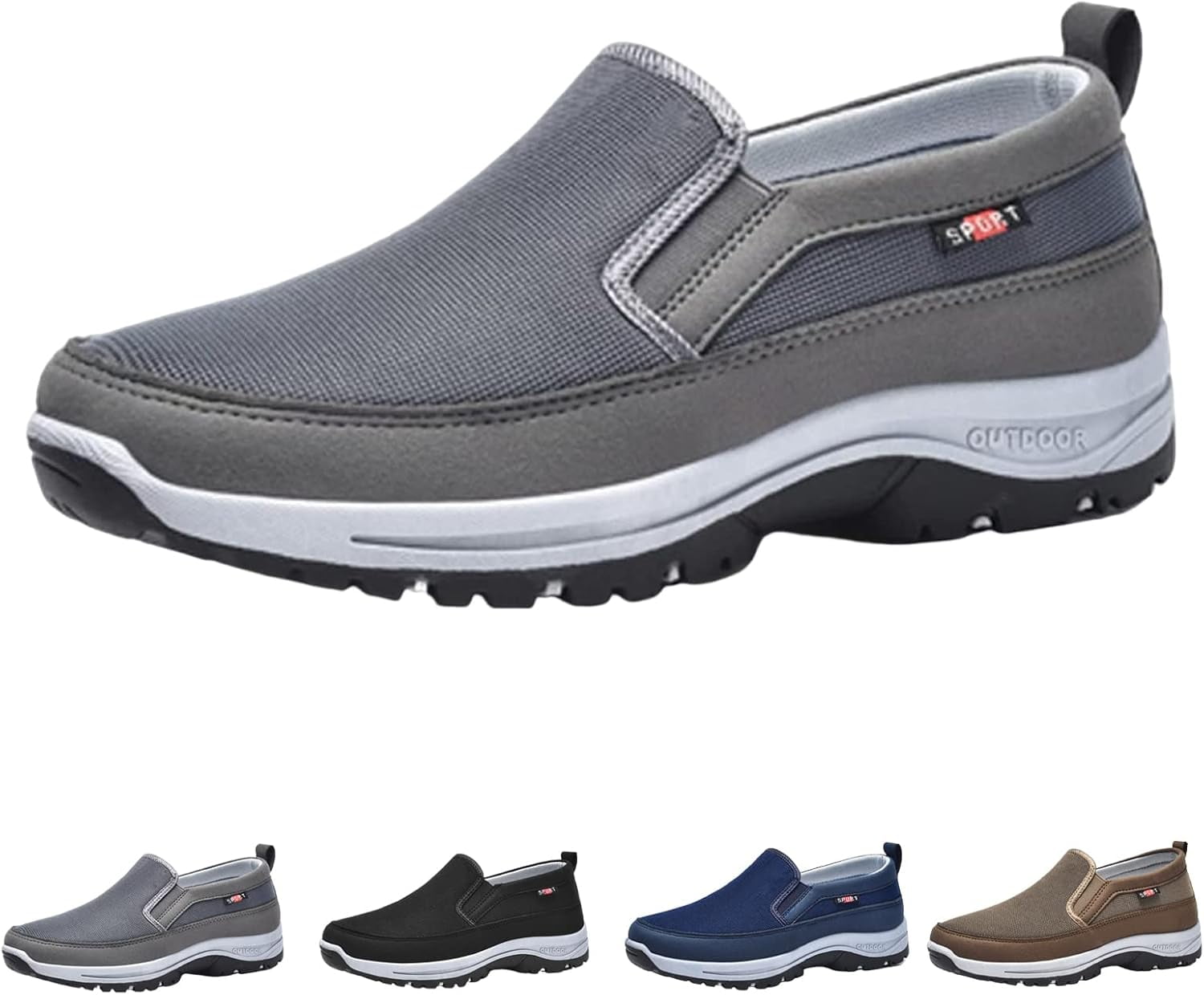Auguscare Shoes Men, Orthowalkway Mens Shoes, Men's Arch Support Slip-on Canvas Loafers ...