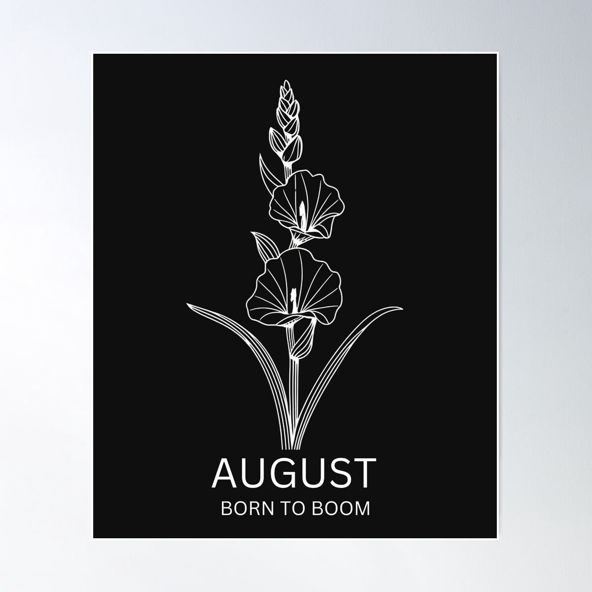 August Birth Flower Gladiolus Line Art – Minimalist Floral Design ...