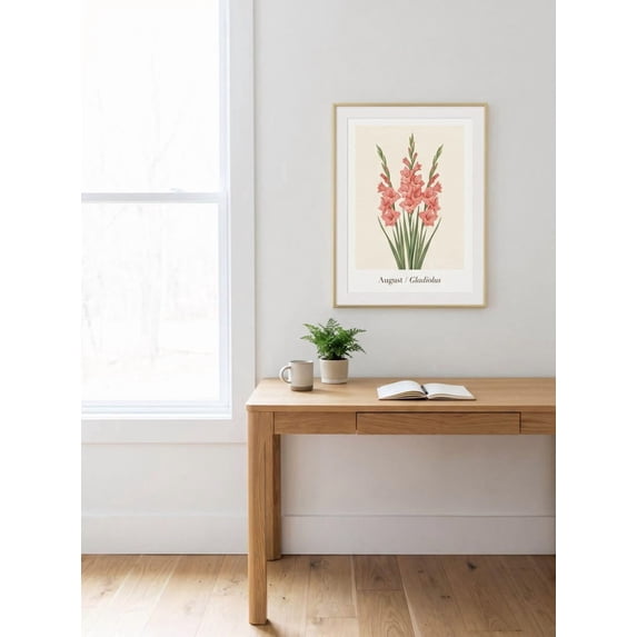 August Birth Flower Print, Gladiolus Botanical Art, Unframed Paper ...