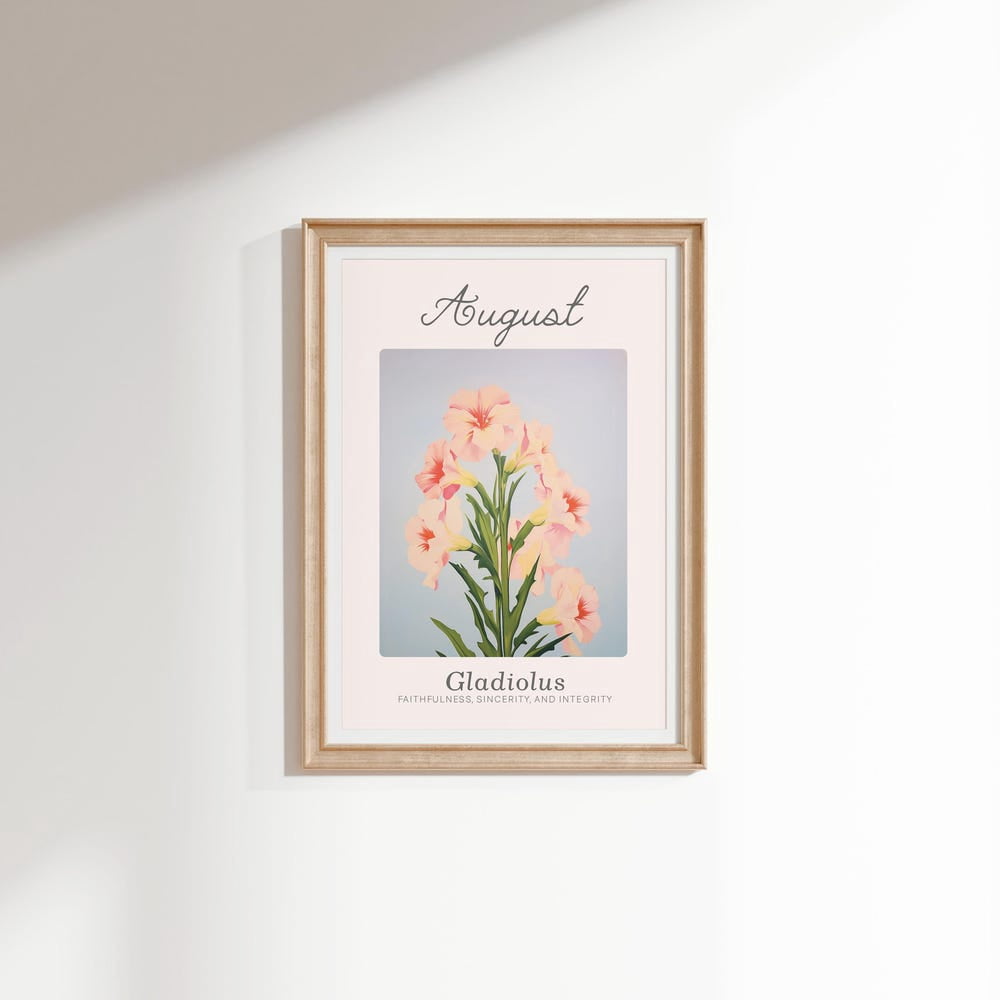 August Birth Month Flower Print Wall Art Grand Millennial Floral Print ...