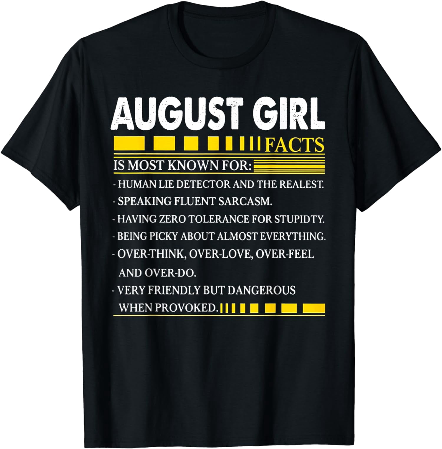 August Girl Facts Is Most Known T-Shirt - Walmart.com