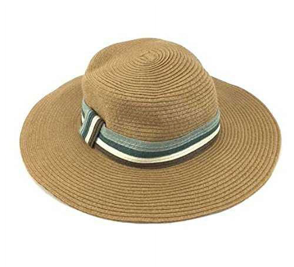 August Hat Women’s Floppy Straw Hat With Striped Band, Tan - Walmart.com