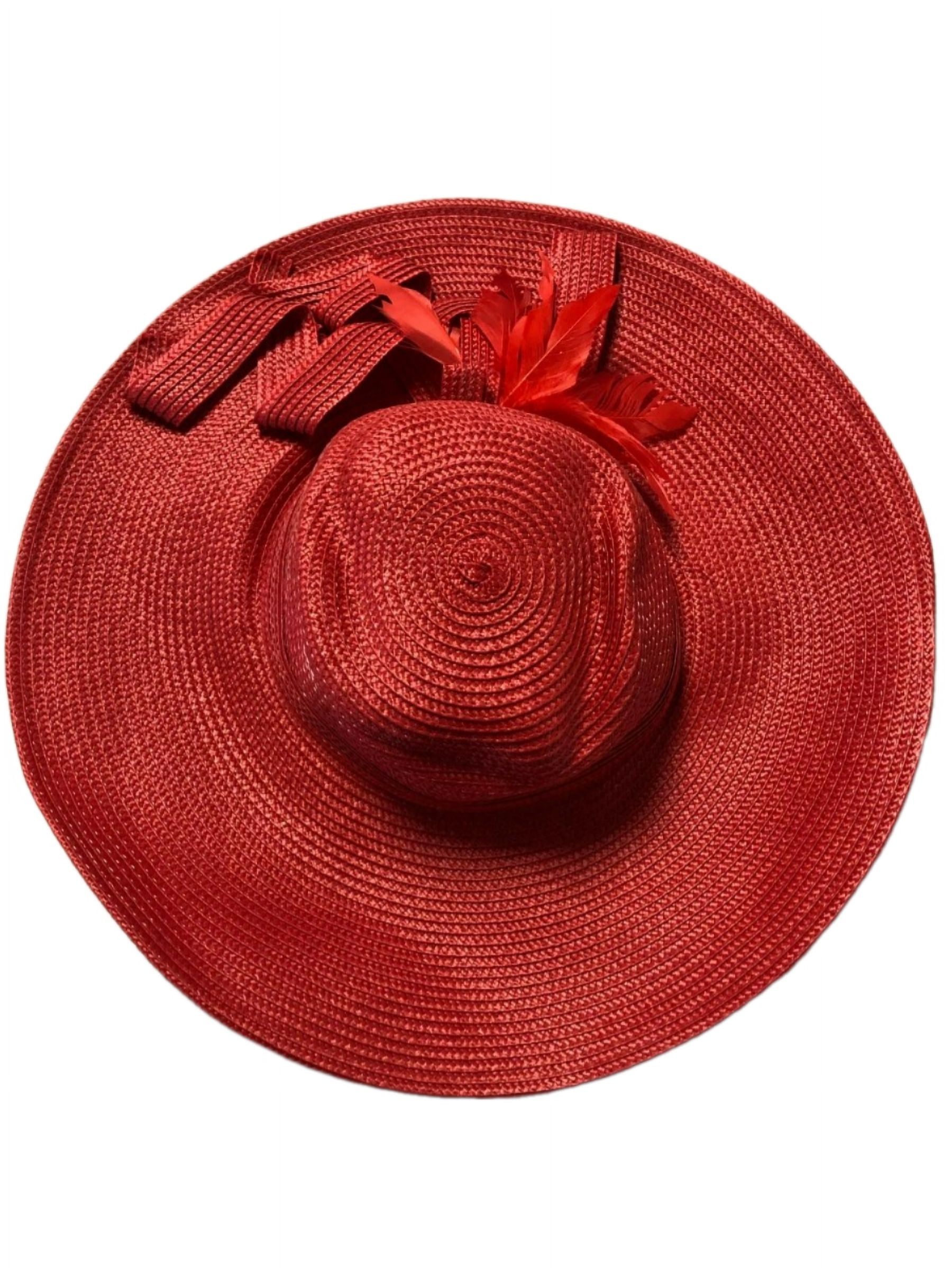 August Hats Range Wide Brim Hat (red) - Walmart.com