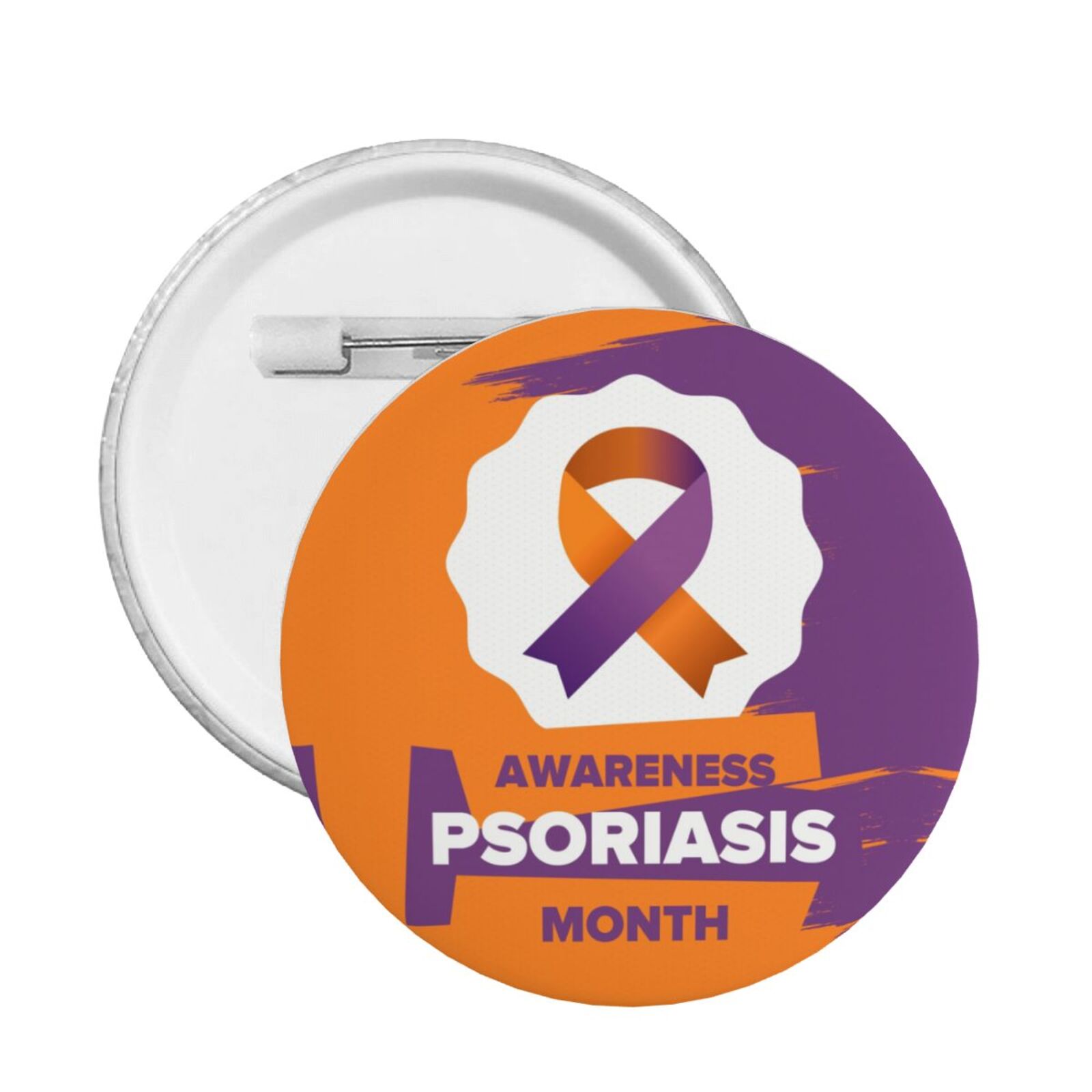 August Is Psoriasis Awareness Month Circular Button Fashion Badge ...