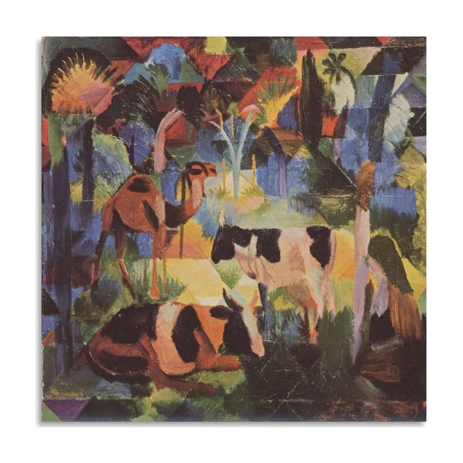August Macke Painting Art Poster Landscape with Cows And A Camel ...