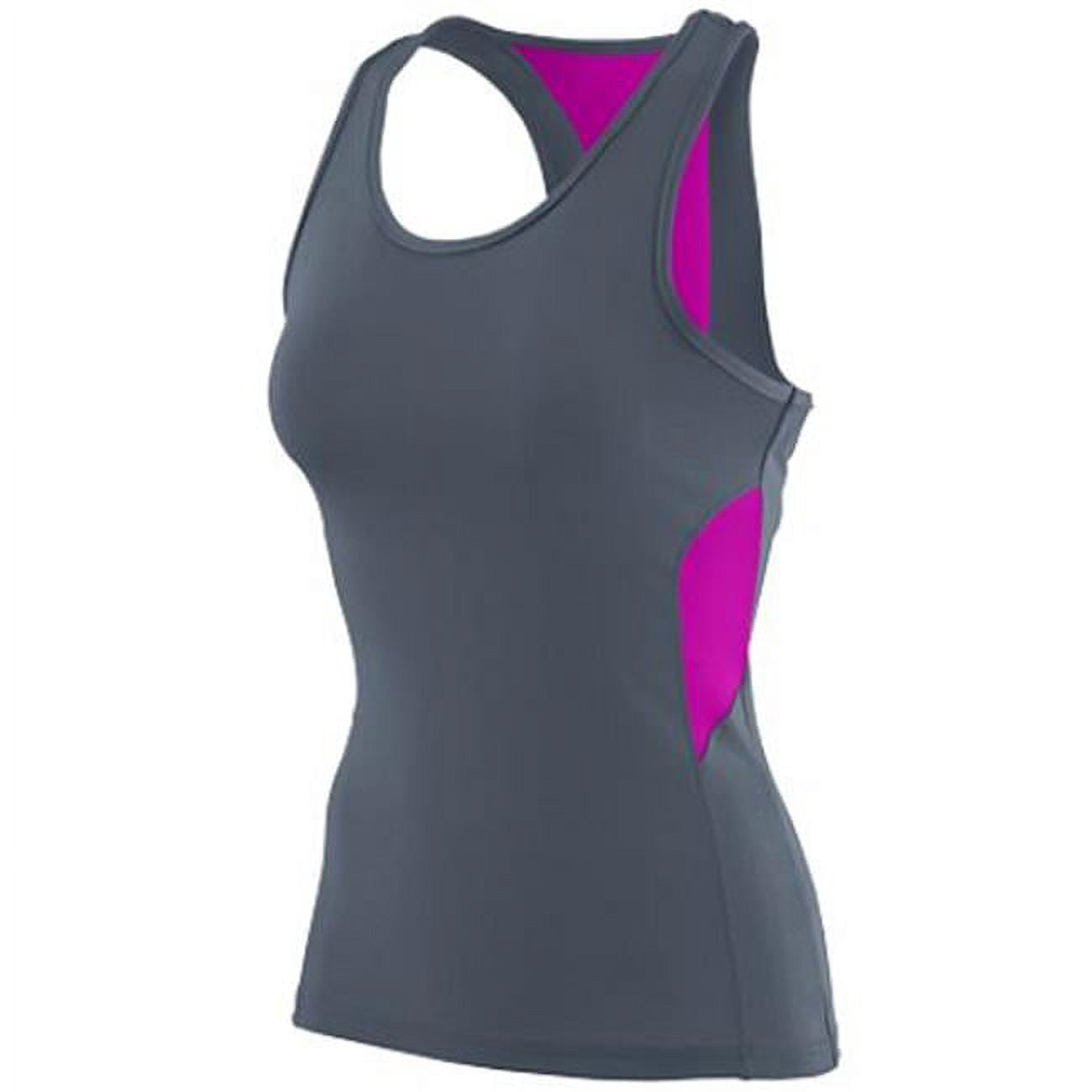 Augusta 1282A Ladies Inspiration Jersey- Graphite- Power Pink - Extra ...