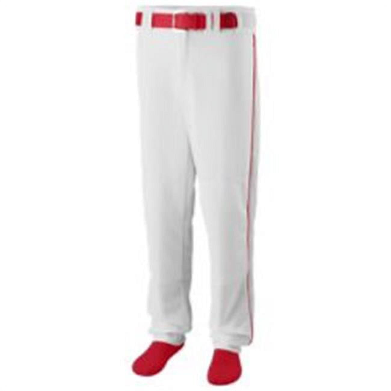 Augusta 1495A Adult Sweep Baseball & Softball Pant - White & Red- 2X ...
