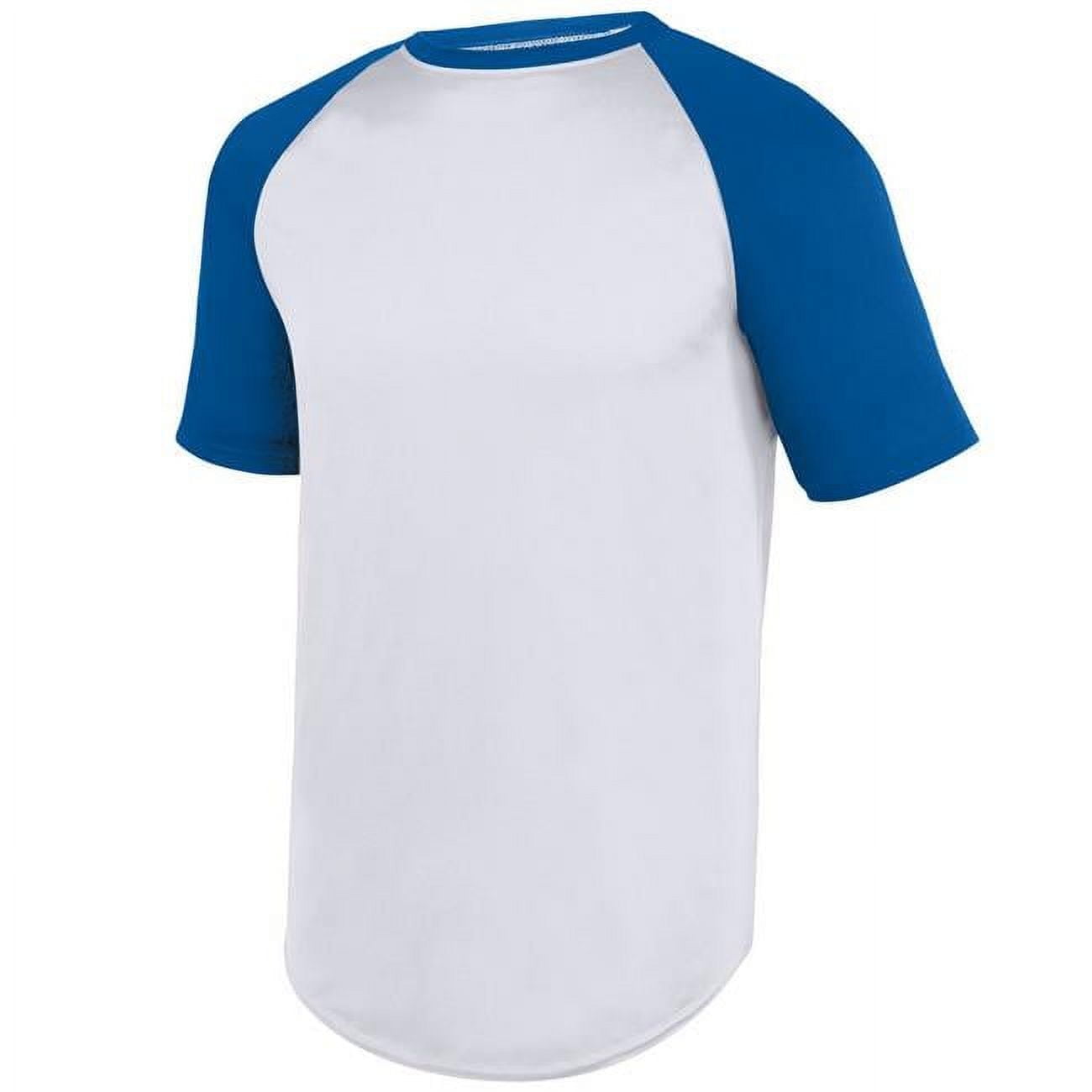 Augusta 1508A-White- Royal-XL Wicking Short Sleeve Baseball Jersey ...