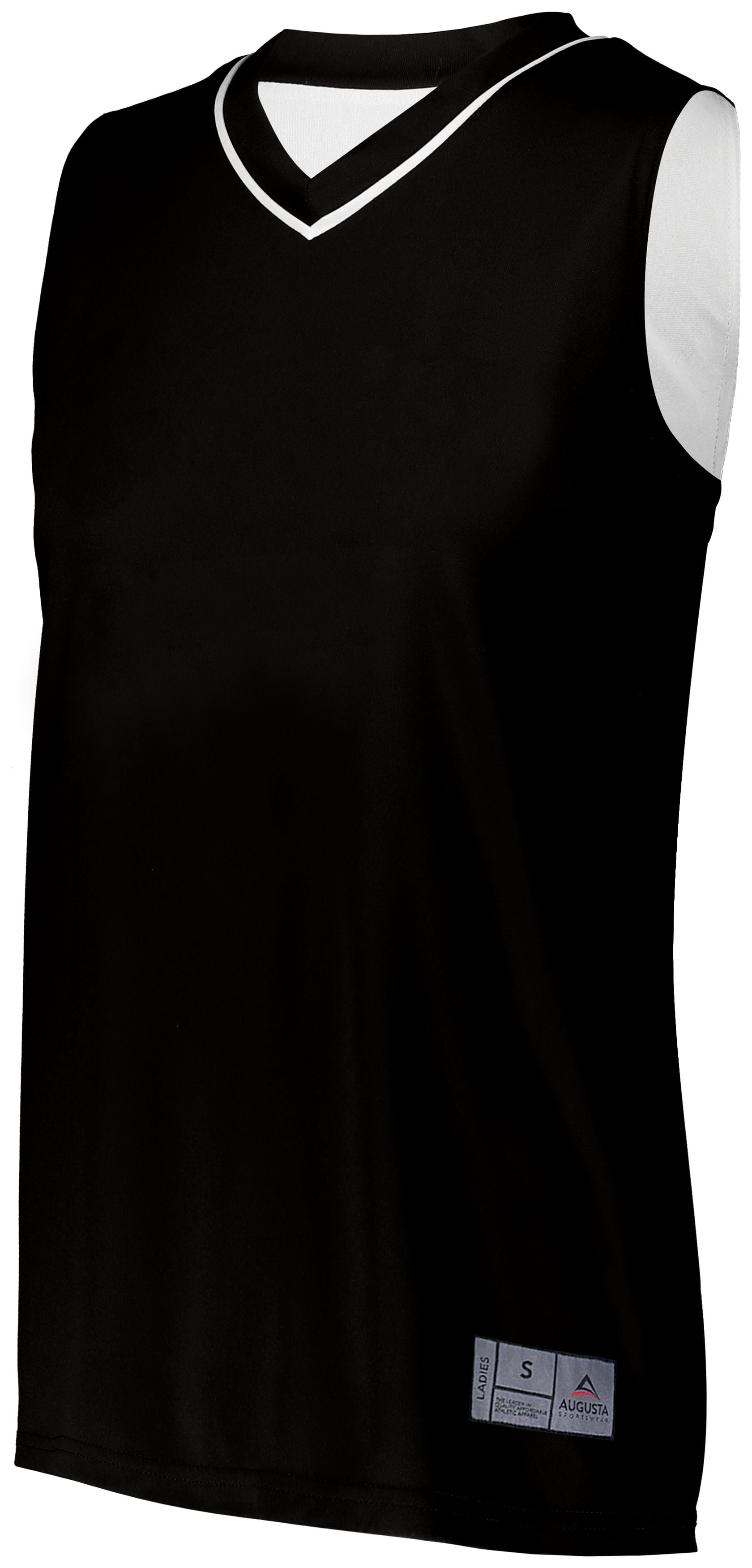 Augusta 2XL Ladies Reversible Two-Color Jersey Black/White 154 ...