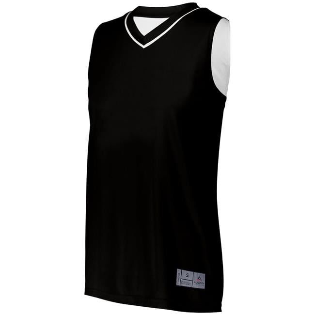 Augusta 2XL Ladies Reversible Two-Color Jersey Black/White 154 ...