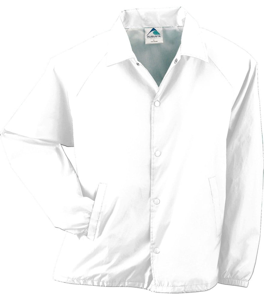 Augusta 3100 Lined Nylon Coach's Jacket -White-Small - Walmart.com