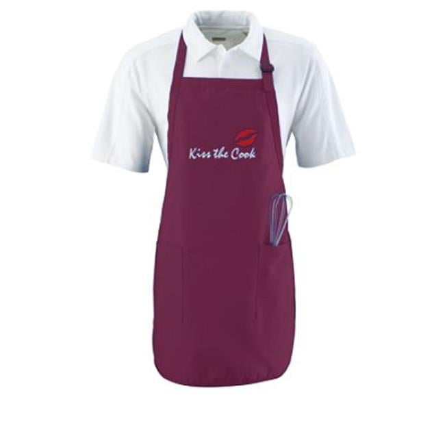 Augusta 4350A Full Length Apron With Pockets - Maroon- All - Walmart.com
