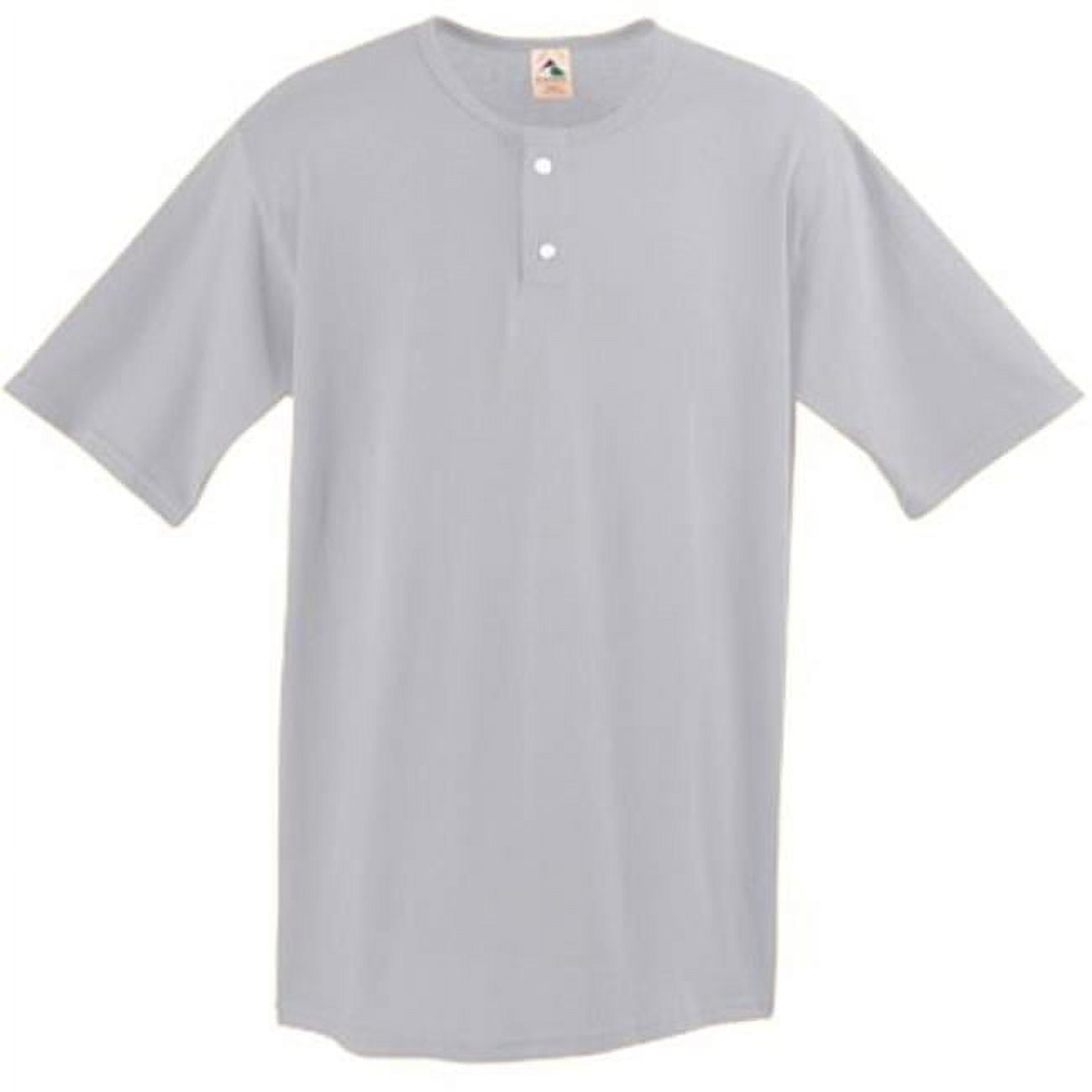 Augusta 580A Two-Button Baseball Jersey- Athletic Heather - Large ...