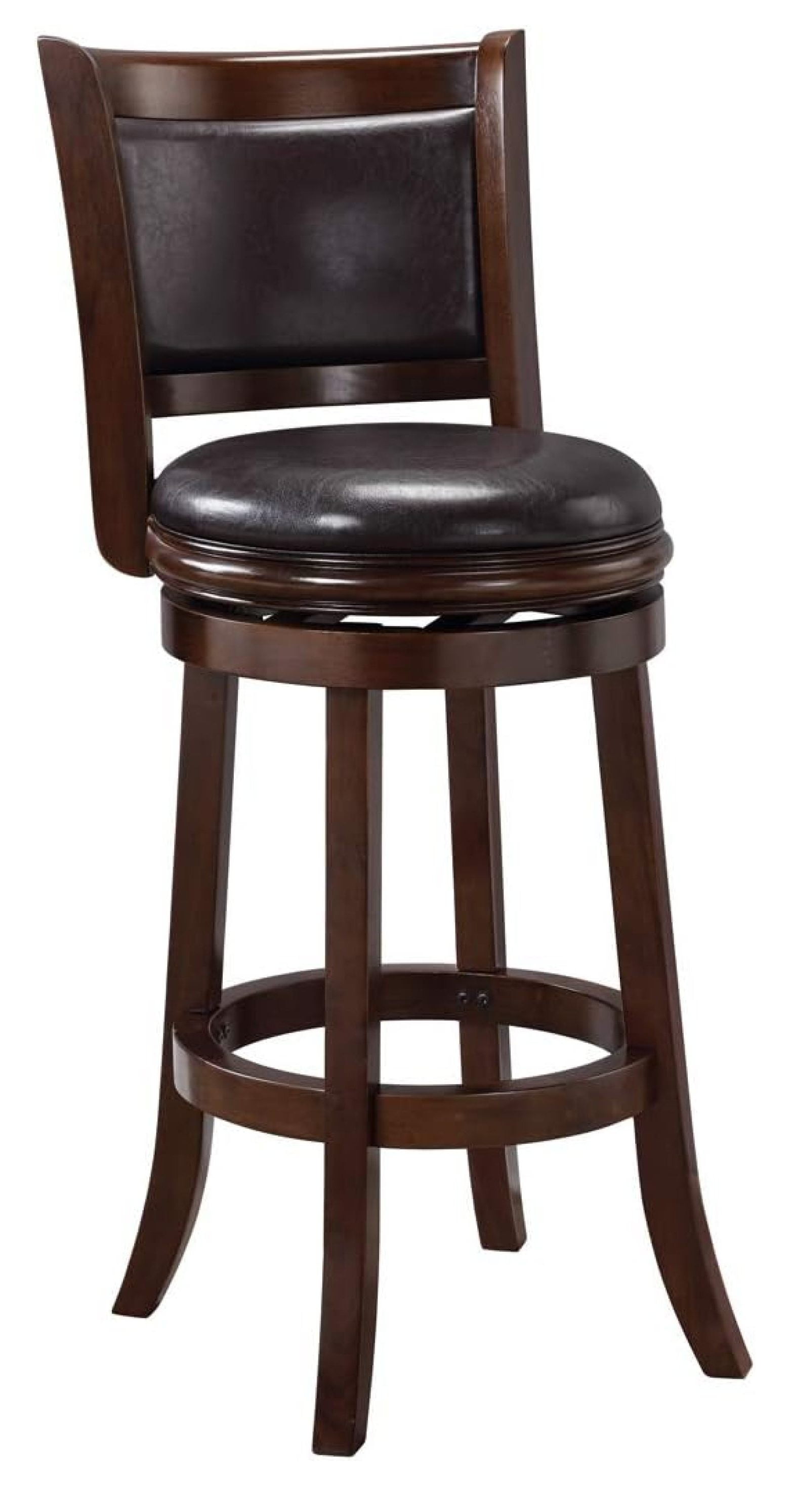 Augusta Bar Height Swivel Stool, 29-Inch, Cappuccino with Dark Brown PU ...