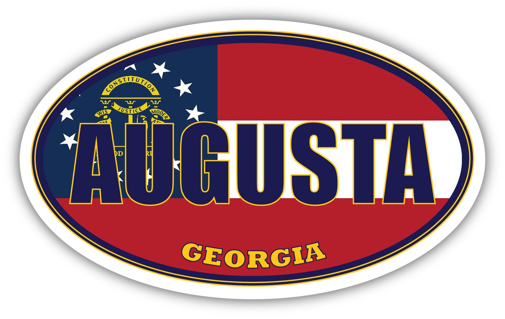 Augusta City Georgia State State Flag | GA Flag Richmond County Oval ...