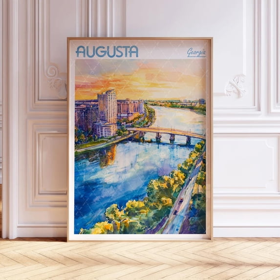 Augusta Georgia Usa Pastel Travel Poster, Unframed Size 12x18 - Walmart.com
