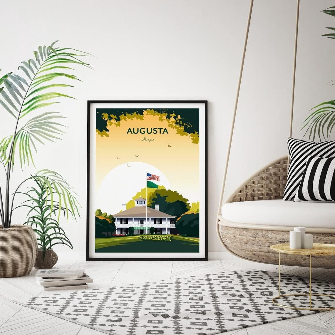 Augusta Golf Print US Masters Clubhouse 2 Poster Prints, Unframed ...