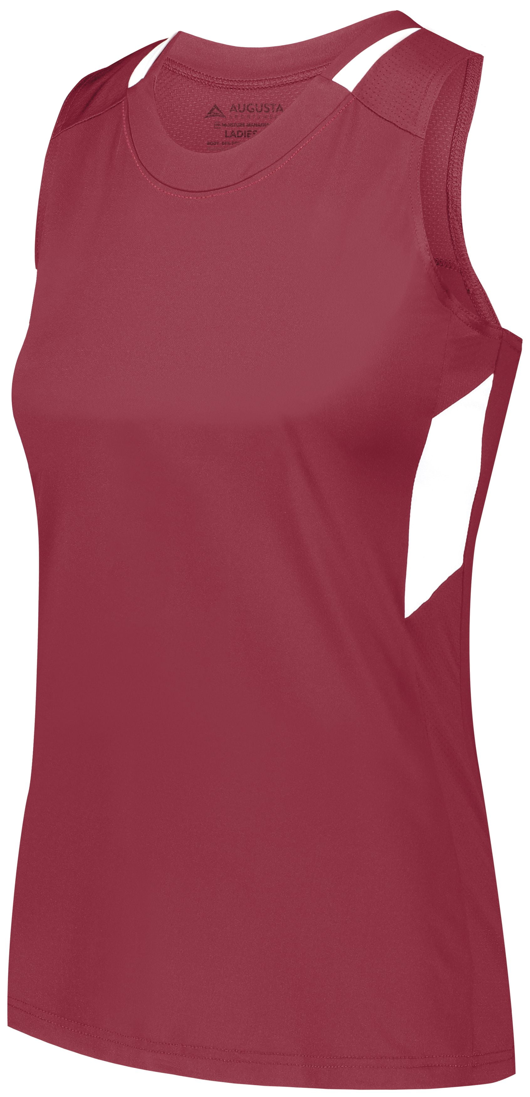 Augusta L Girls Crossover Tank Maroon/White 2437 - Walmart.com