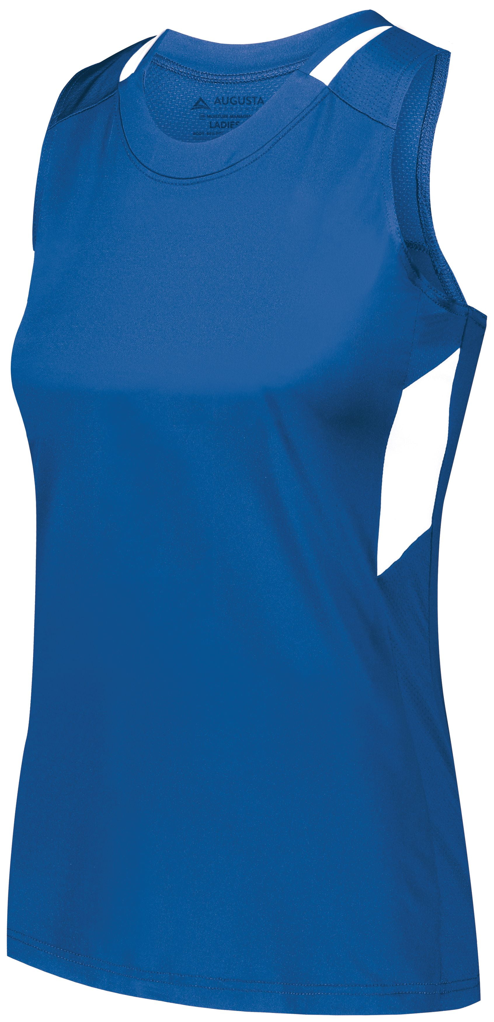 Augusta L Girls Crossover Tank Royal/White 2437 - Walmart.com