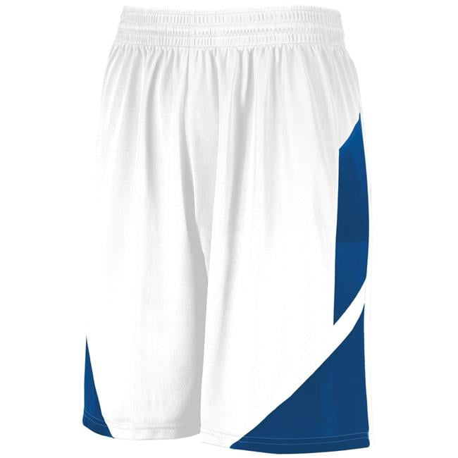 Augusta L Youth Step-Back Basketball Shorts White/Royal 1734 - Walmart.com