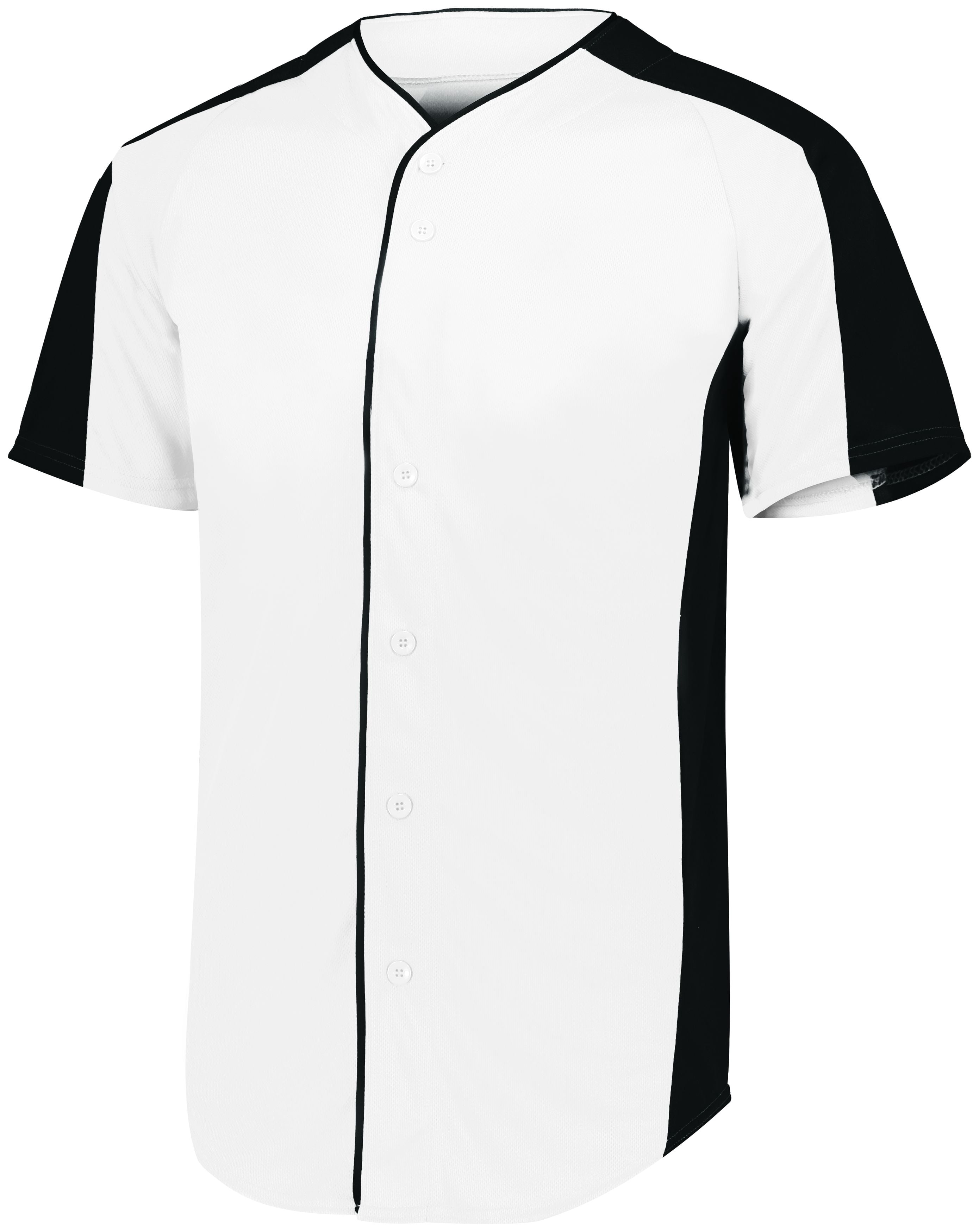 Augusta M Full-Button Baseball Jersey White/Black 1655 - Walmart.com