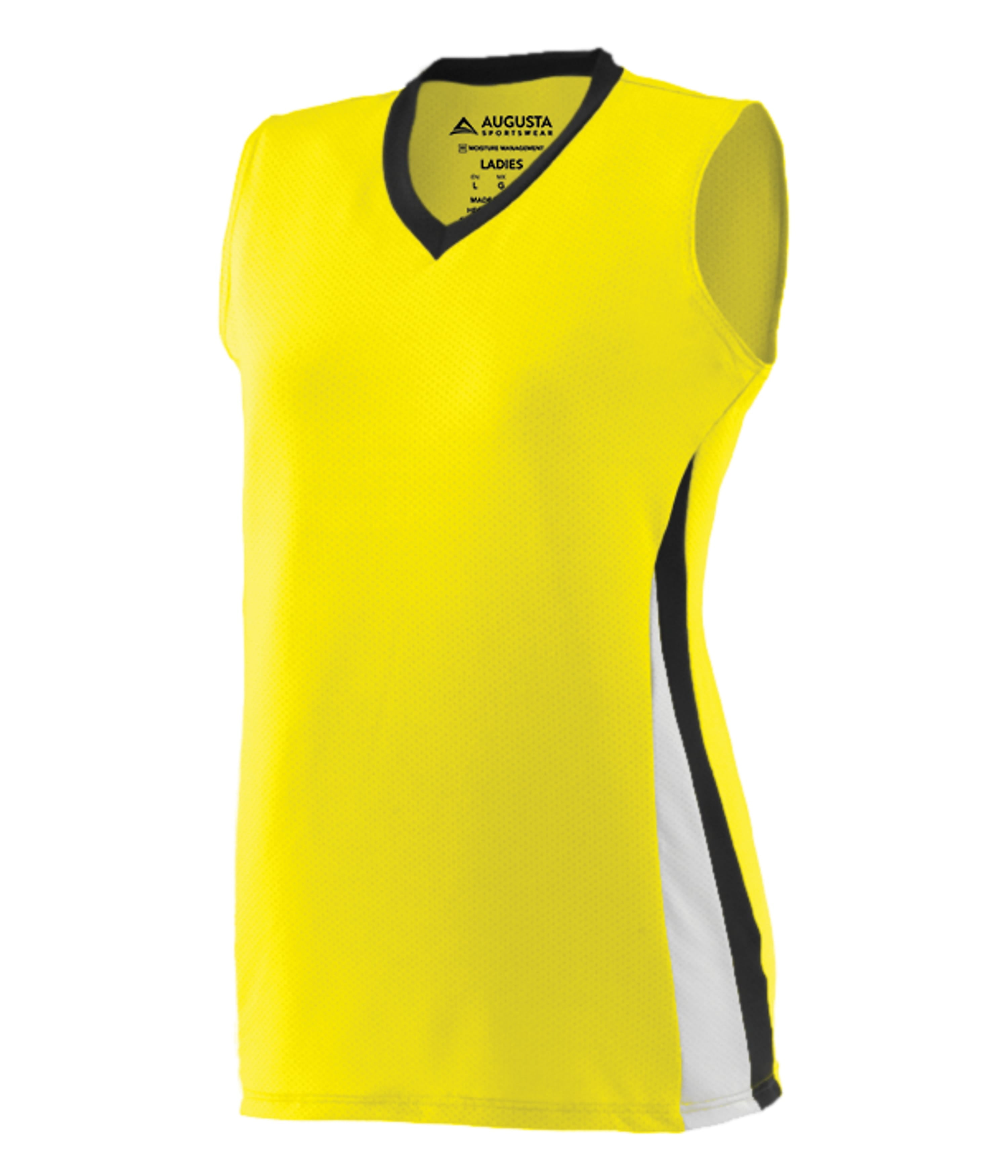 Augusta M Ladies Tornado Jersey Power Yellow/Black/White 1355 - Walmart.com