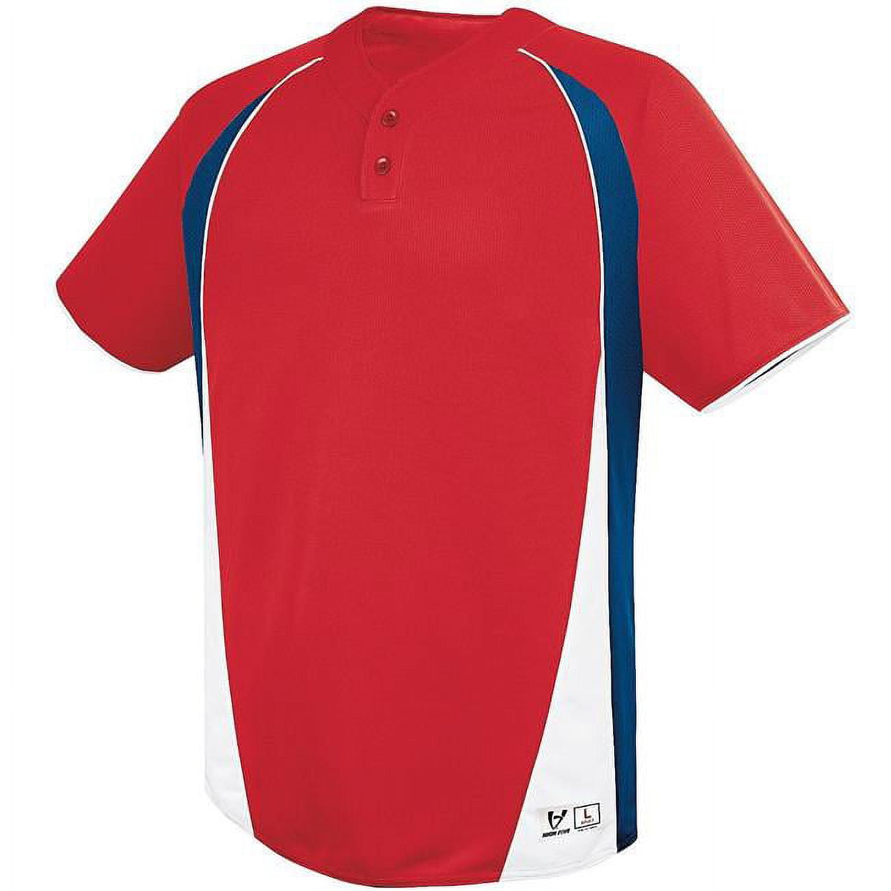 Augusta M Youth Ace Two-Button Jersey Scarlet/Navy/White 312121 ...