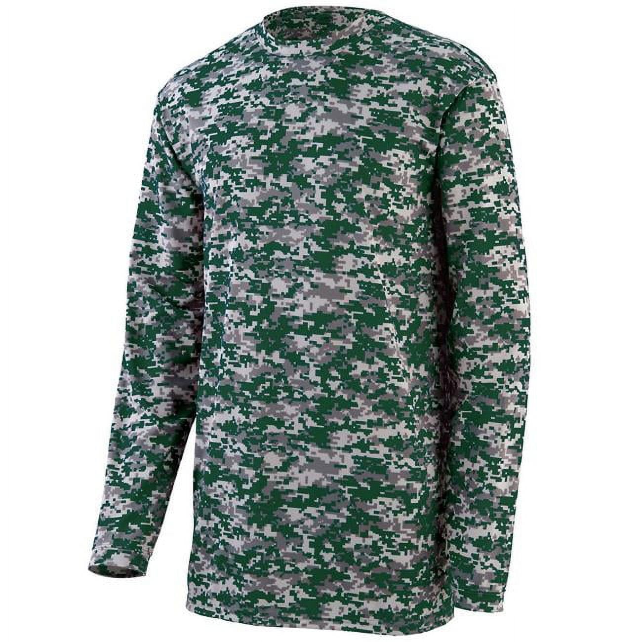 Augusta M Youth Digi Camo Wicking Long Sleeve T-Shirt Dark Green Digi ...