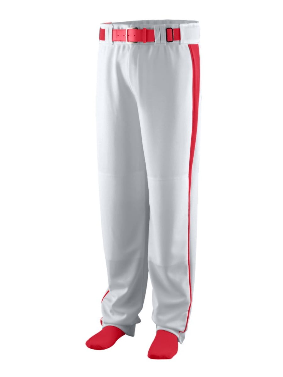 Augusta M Youth Triple Play Baseball/Softball Pant Silver Grey/Red 1466 ...