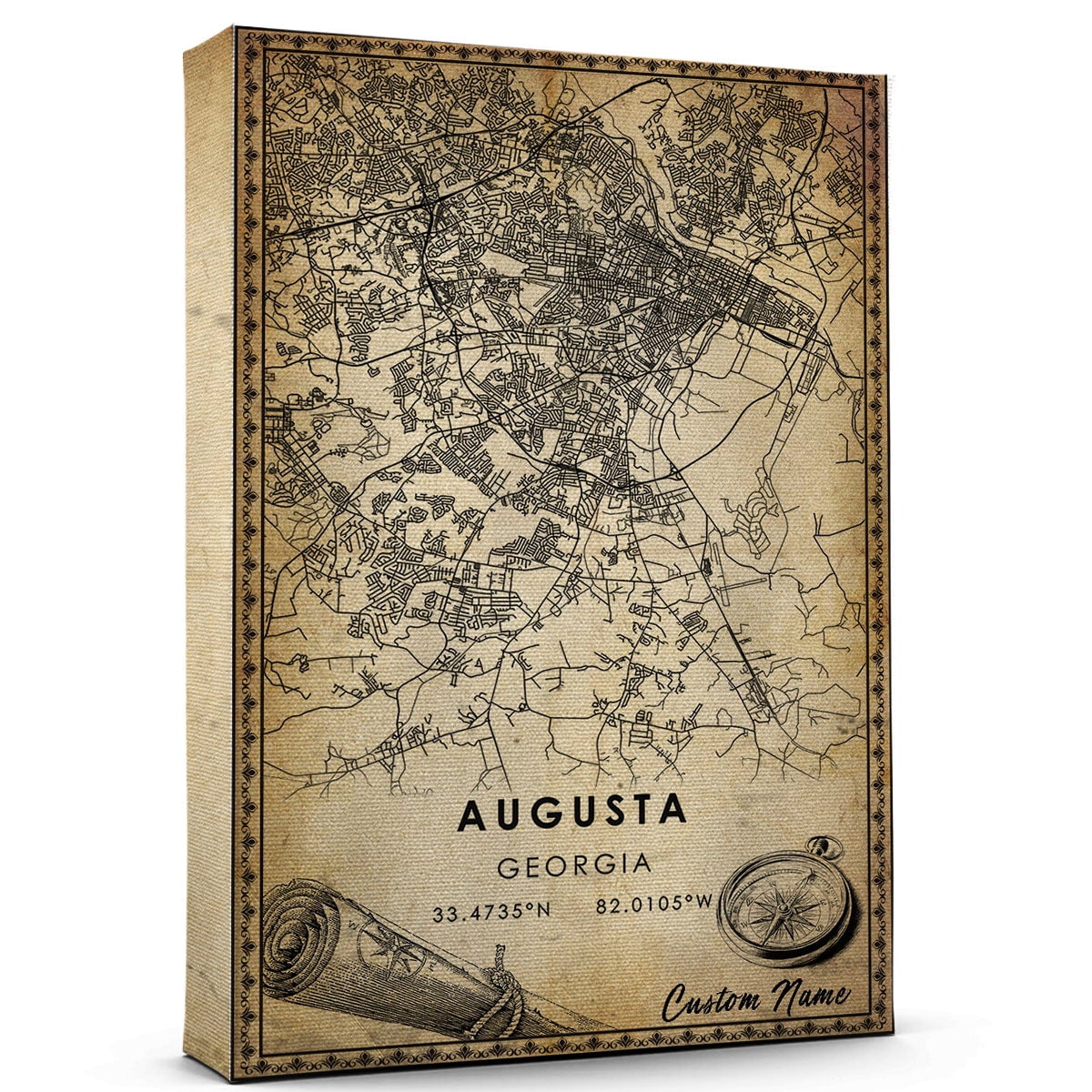 Augusta Map Poster, Georgia Map Art Poster, Canvas, Augusta Map City ...