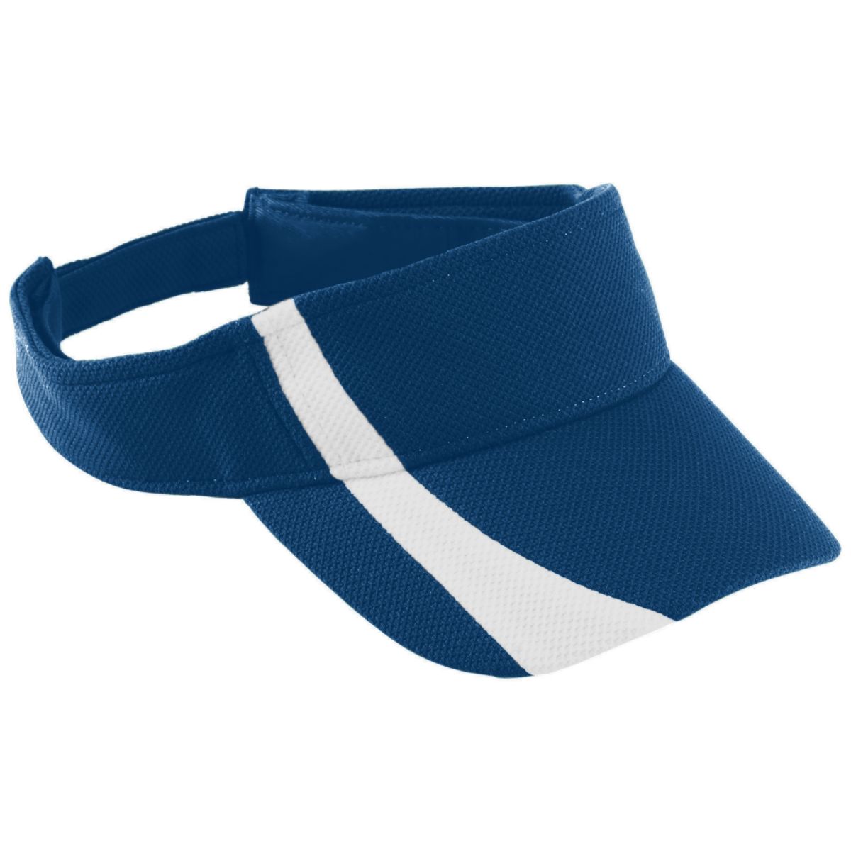 Augusta Men's Adjustable Wicking Mesh Two-Color Visor, Navy/ White, One ...